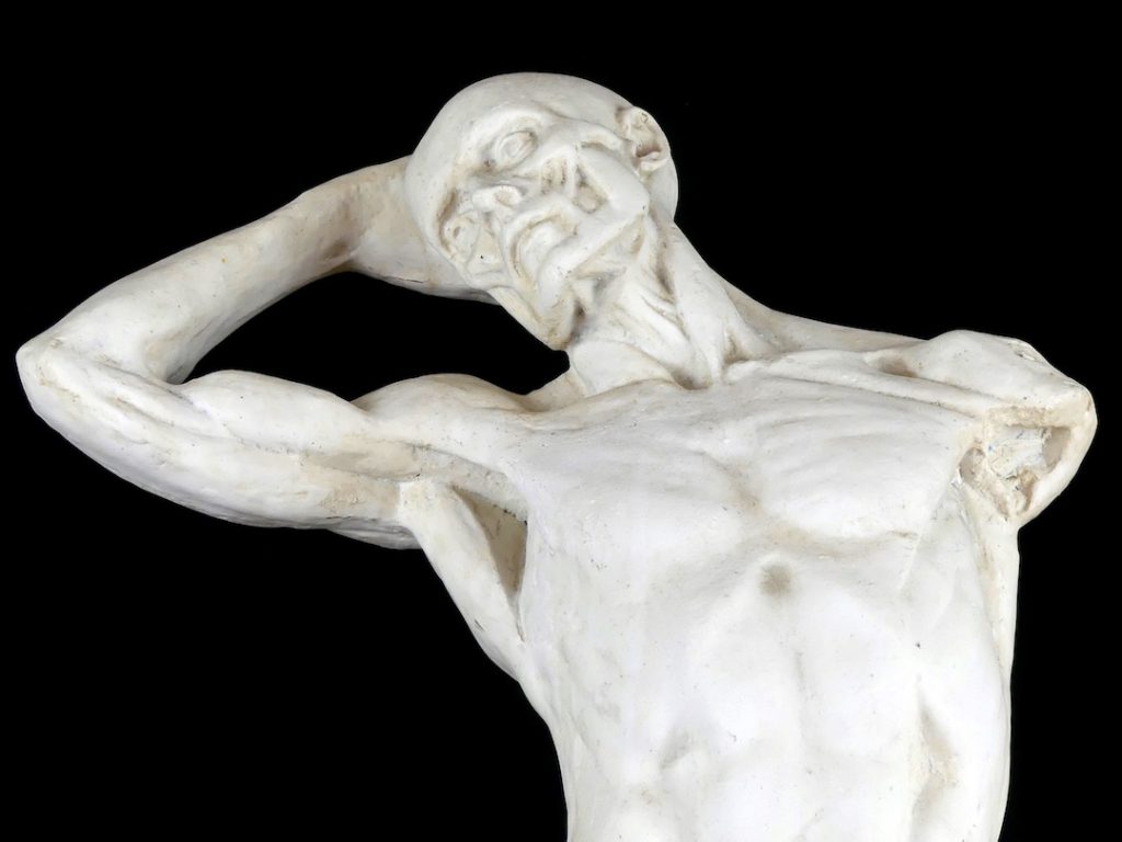 Grand écorché blanc en résine - Statue dans le goût de Houdon - OVIRY