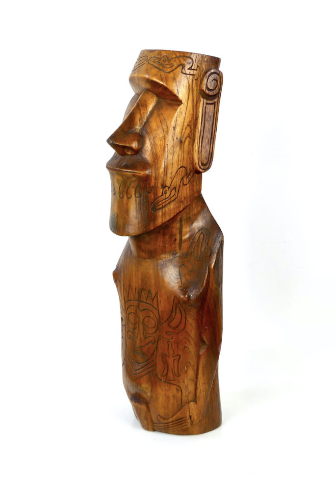 Grand Moaï Make Make en bois sculpté Rapa Nui - Île de Pâques - OVIRY