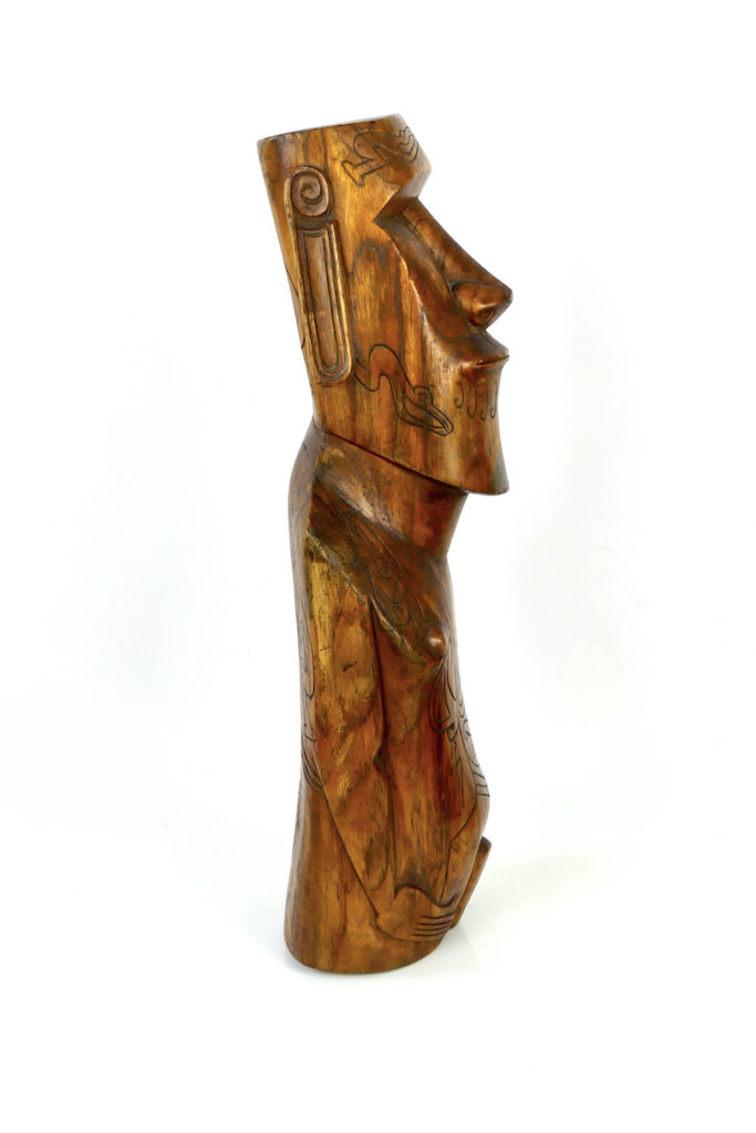Grand Moaï Make Make en bois sculpté Rapa Nui - Île de Pâques - OVIRY