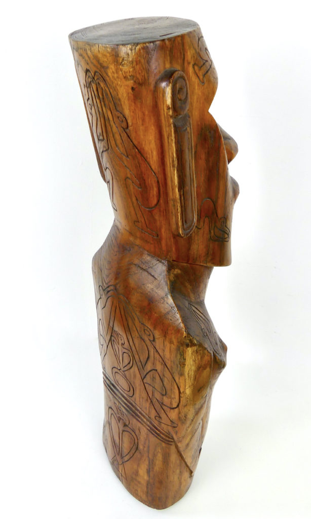 Grand Moaï Make Make en bois sculpté Rapa Nui - Île de Pâques - OVIRY