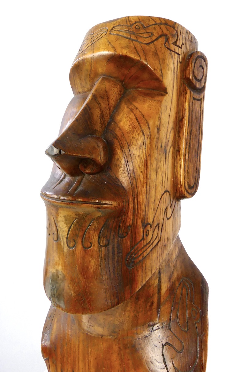 Grand Moaï Make Make en bois sculpté Rapa Nui - Île de Pâques - OVIRY