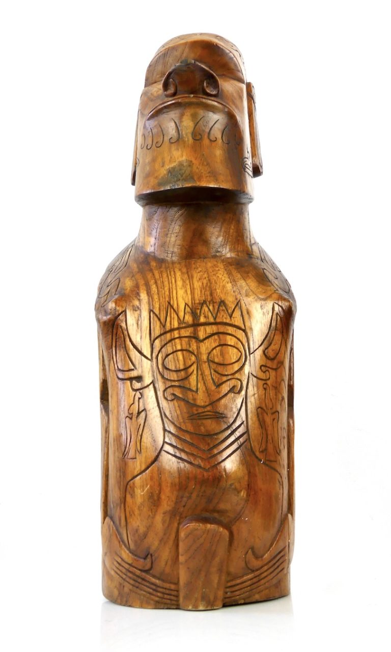 Grand Moaï Make Make en bois sculpté Rapa Nui - Île de Pâques - OVIRY