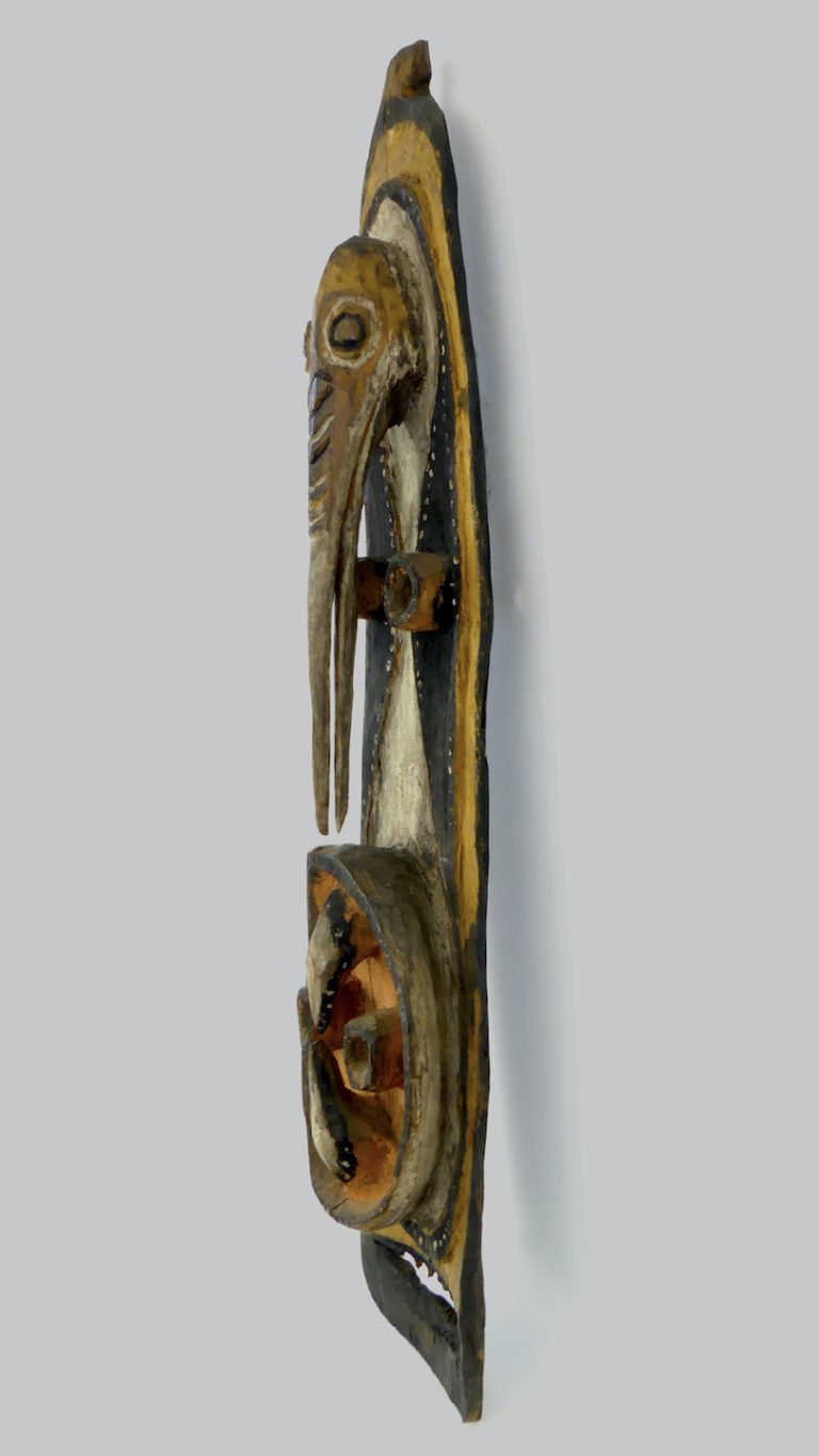 Masque de pignon Garra papou en bois de fer - Tribu Bahinemo - OVIRY