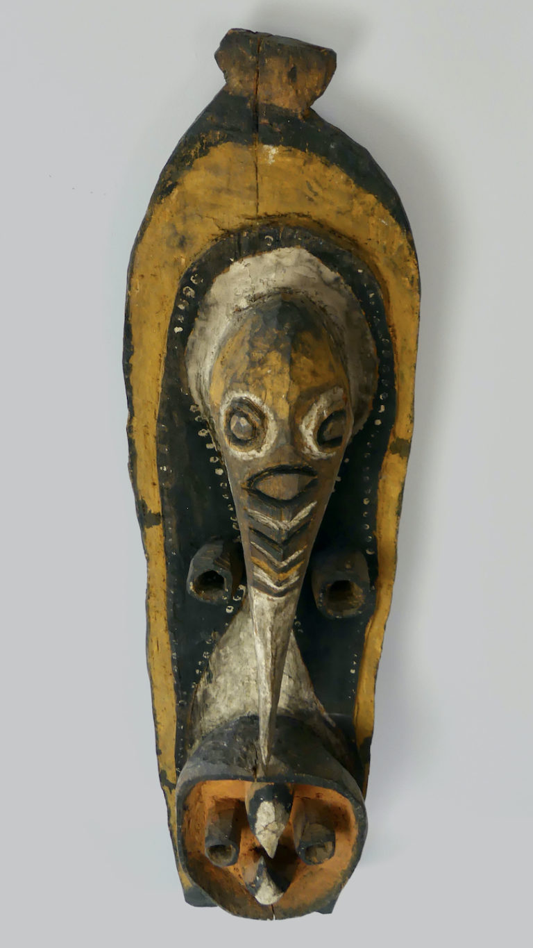 Masque de pignon Garra papou en bois de fer - Tribu Bahinemo - OVIRY