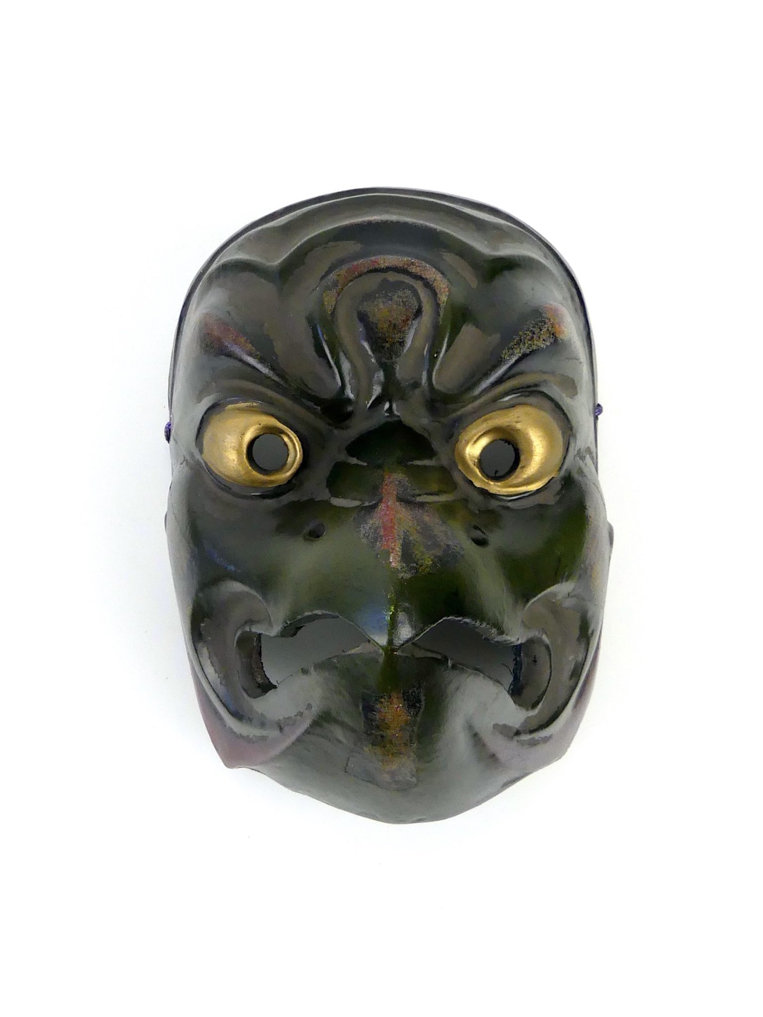 Masque bukaku karura ancien en laque sèche - Théâtre gigaku - OVIRY