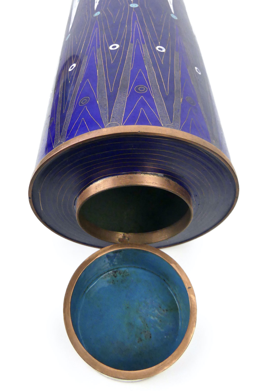 Pot long à thé en cloisonné bleu design Fabienne Jouvin - OVIRY