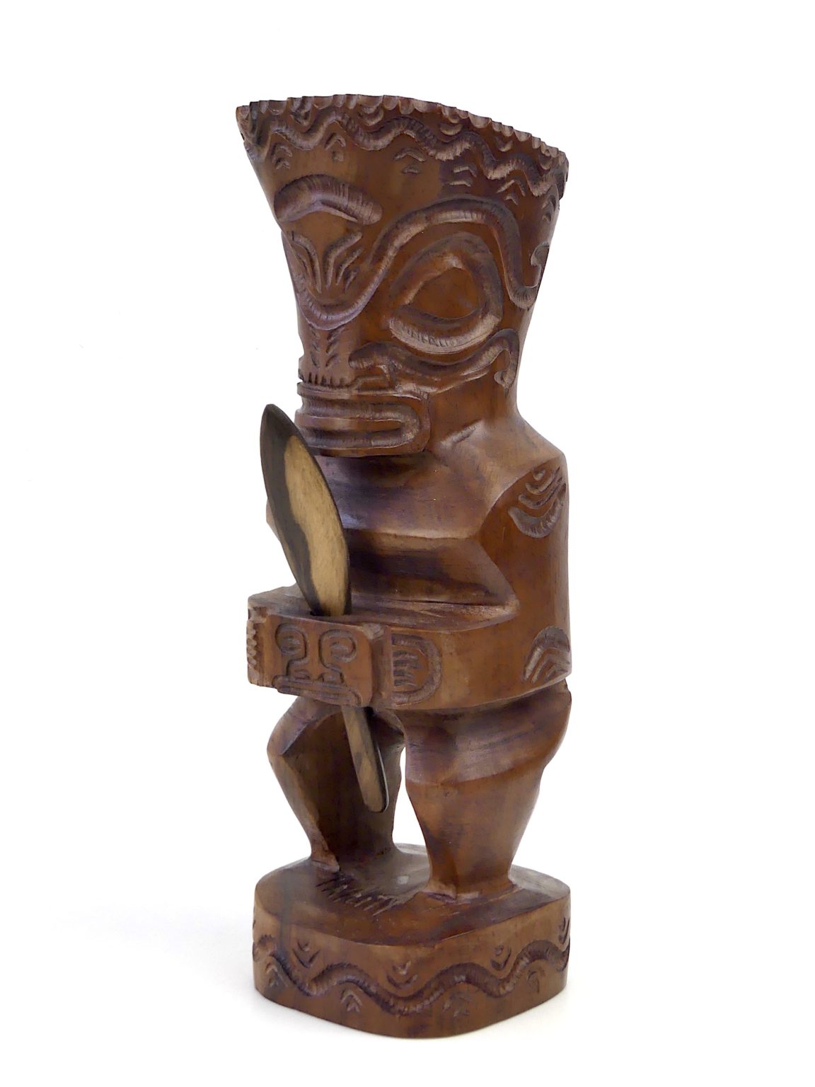 Petit Tiki Tahiti couronné en bois de rose d’Océanie - OVIRY