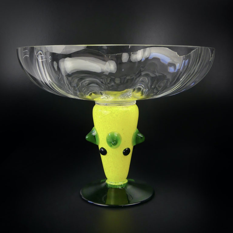 Coupe en verre pop soufflé bouche signée Trésor du Galion OVIRY