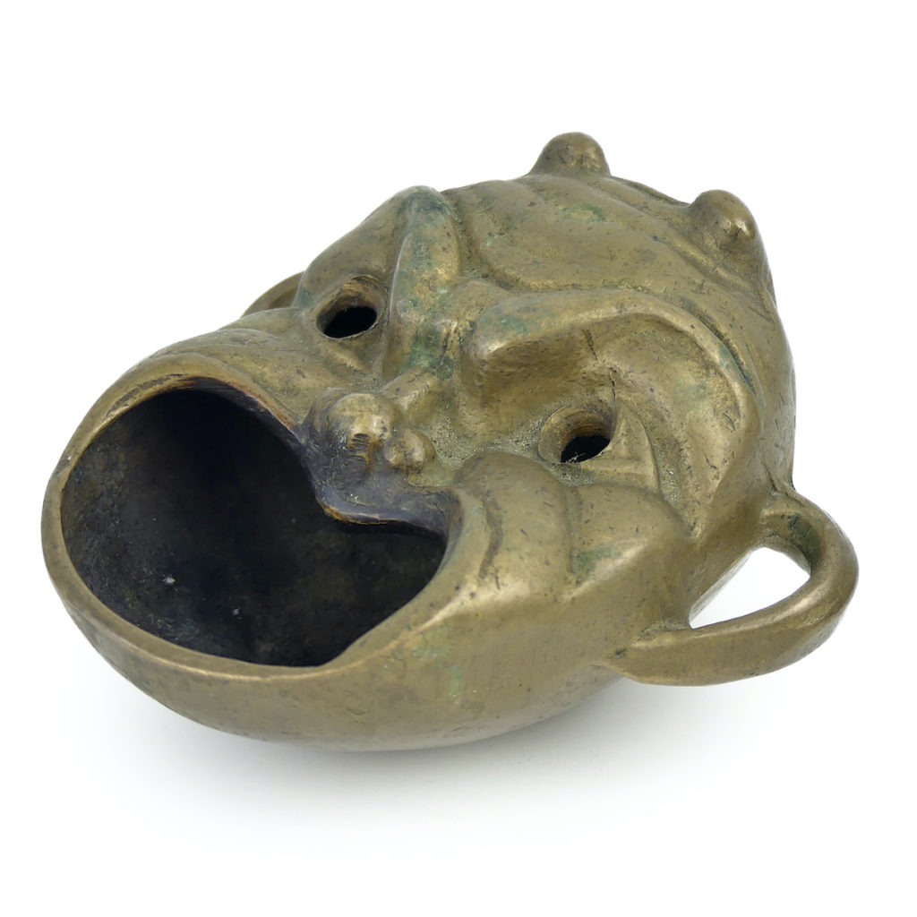 Tête de diable en bronze Brûle-encens vintage - Mi-XXe - OVIRY