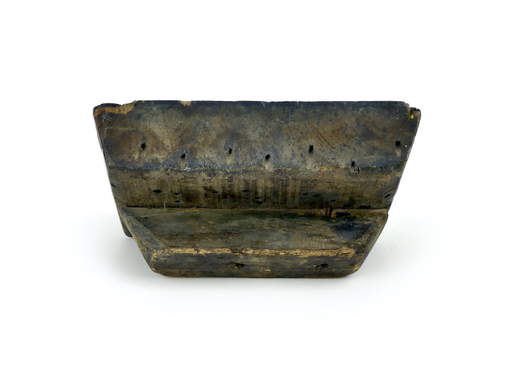 Tampon block print ancien en bois sculpté de motifs floraux OVIRY