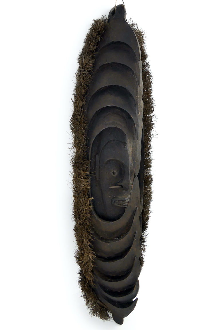 Grand masque d'initiation papou d’ancêtre Minsinki en bois OVIRY