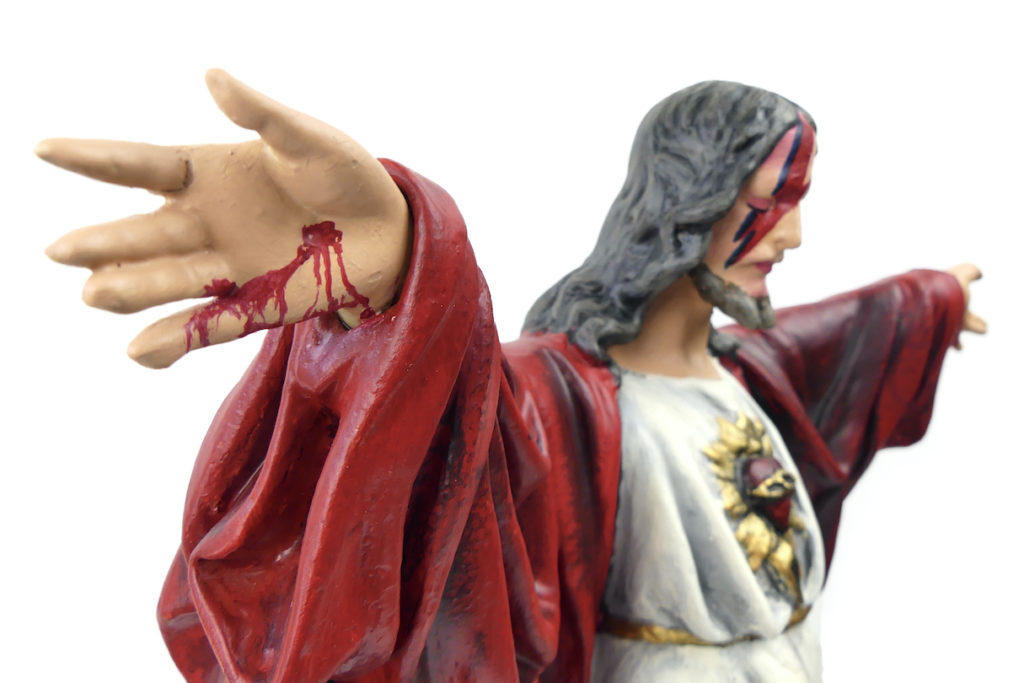 Jesus Aladdin Sane statue en plâtre polychrome revisitée - OVIRY
