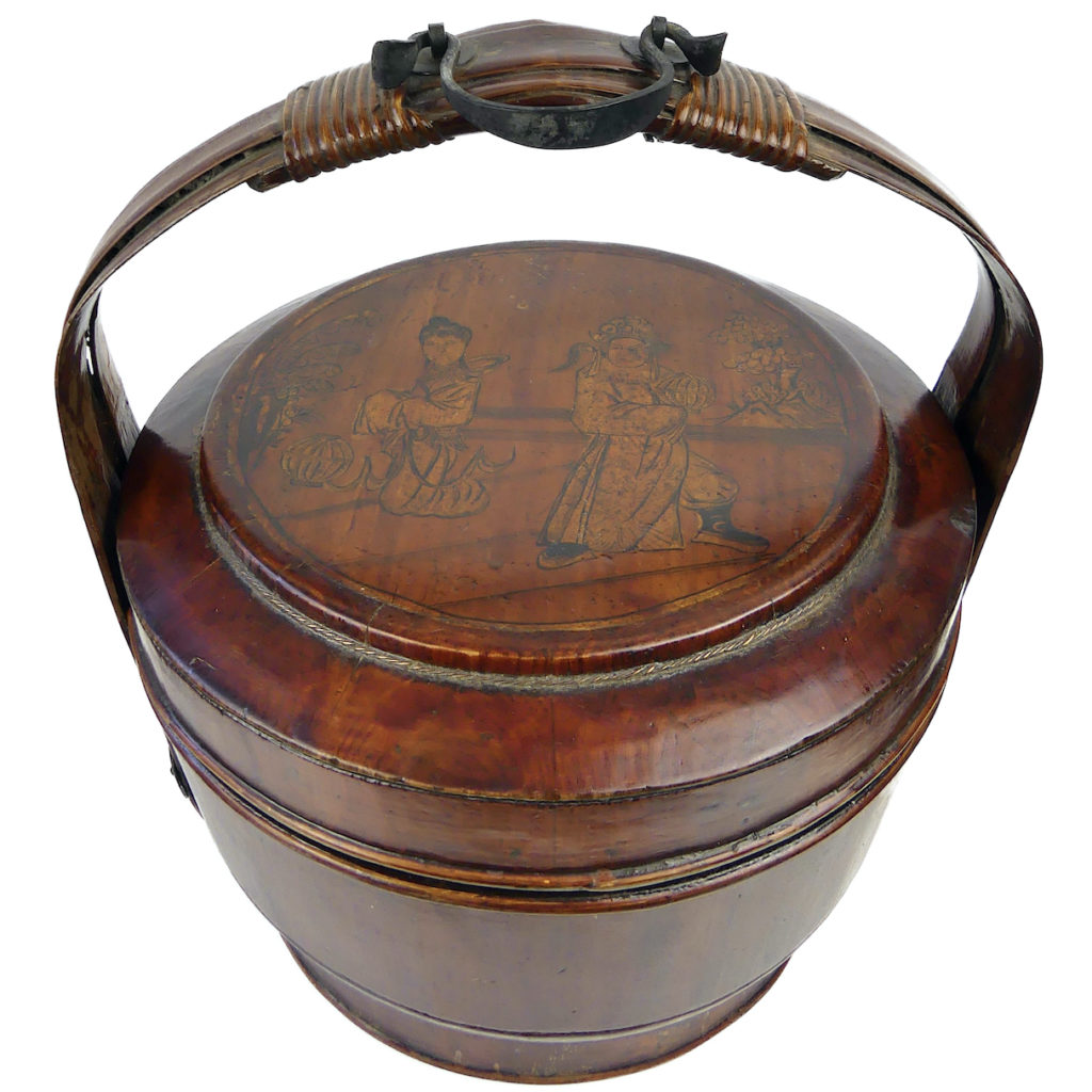 Bakul Sia chinois panier de mariage ancien laqué - OVIRY