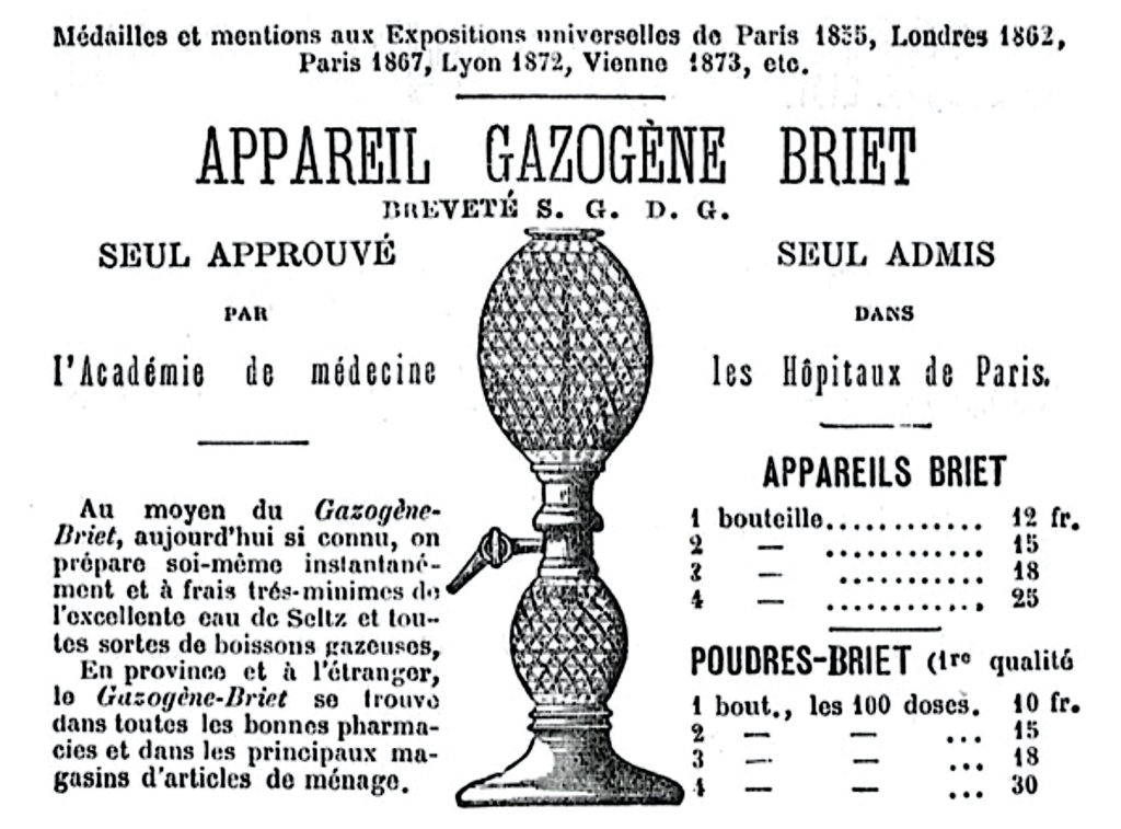 Siphon gazogène BRIET - Eau de Seltz - Paris - Fin XIXe - OVIRY