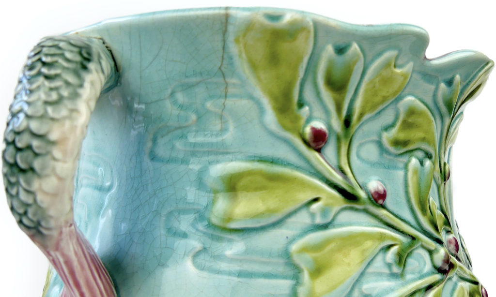 Cache-pot poissons en barbotine de la Faïencerie Onnaing OVIRY