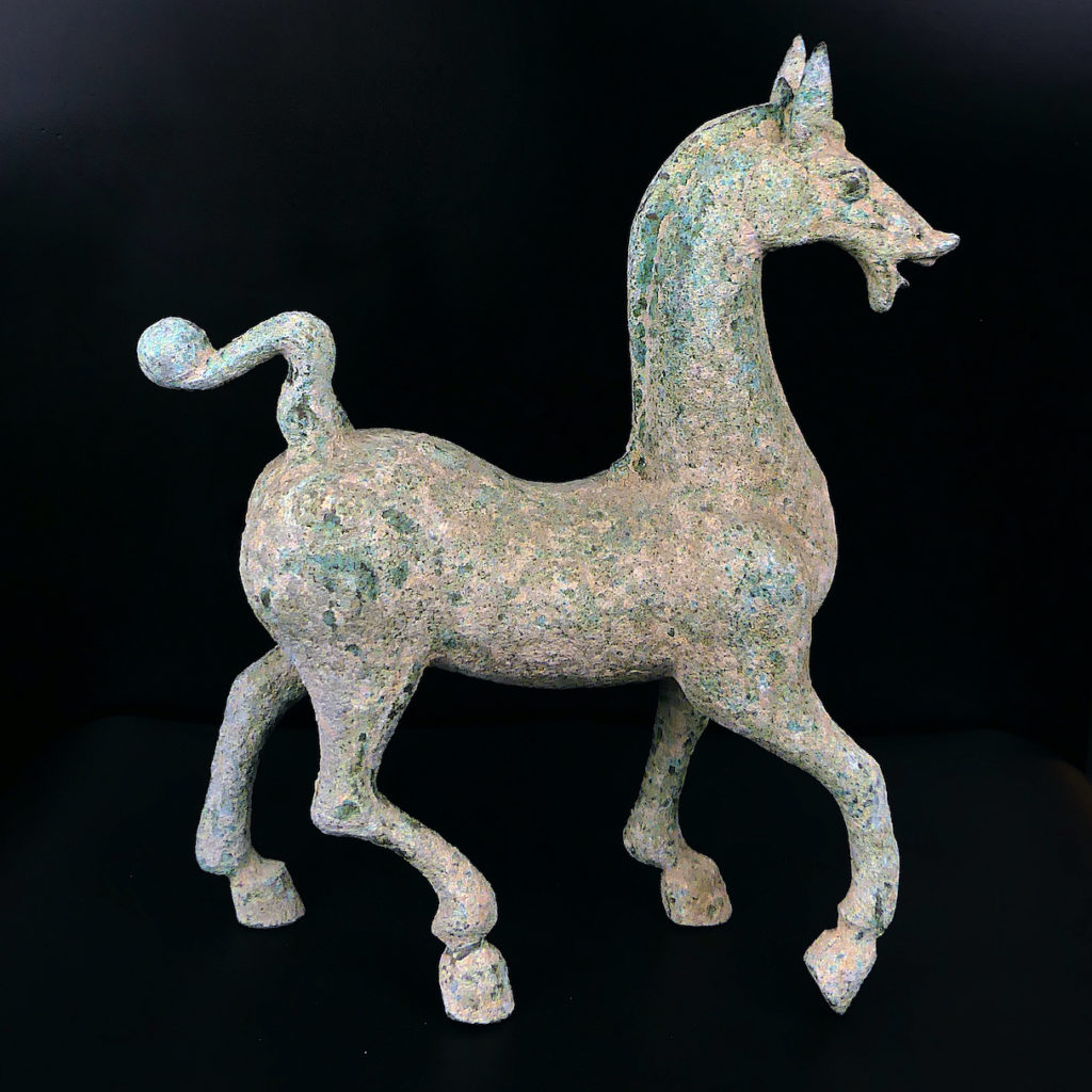 Grand cheval Han en bronze - Art chinois style Han Chine - OVIRY